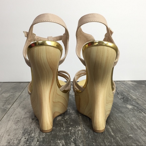 Qupid | Shoes | Curved Heel Less Wedge Platform T Strap Sandal | Poshmark